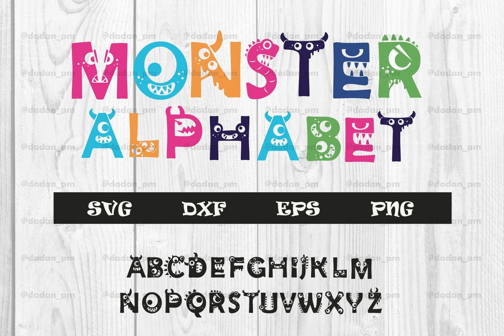 Monster Alphabet SVG DXF EPS PNG - So Fontsy