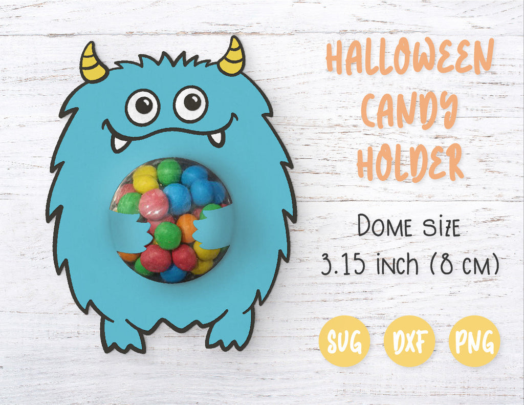 Monster Candy Dome SVG | Halloween candy holder ornament - So Fontsy