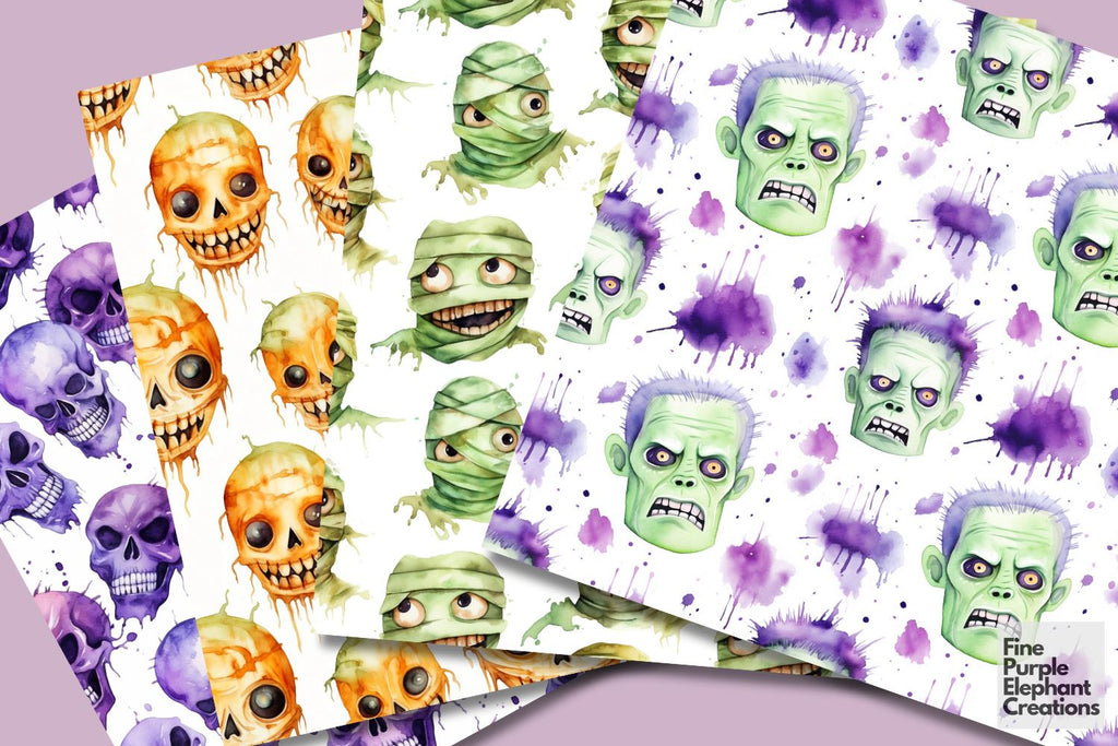 Monster Mash Digital Paper | Halloween Pattern - So Fontsy