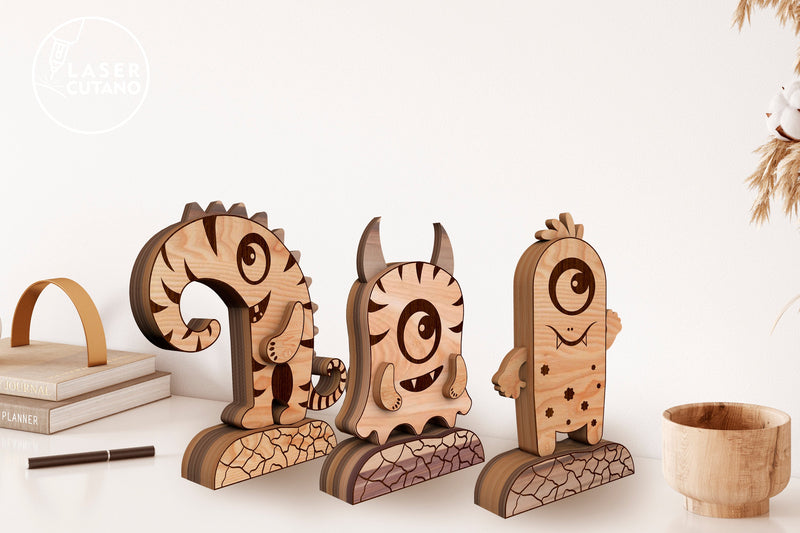 MONSTERS Halloween Decor Bundle 11 pieces - So Fontsy