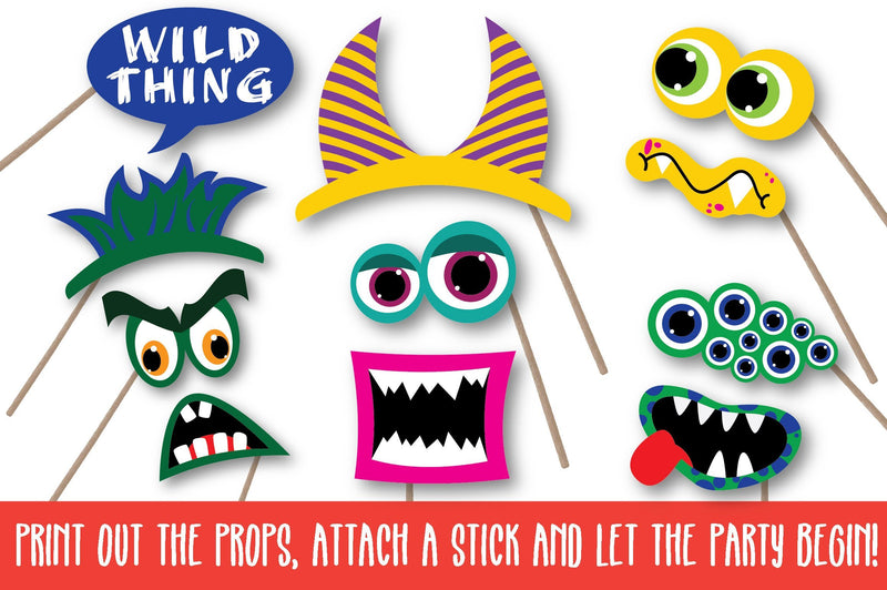Monsters Photo Booth Props SVG Cut File Bundle - So Fontsy