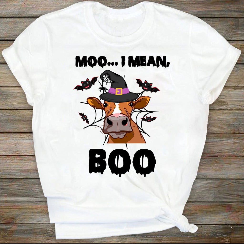 Moo I Mean Boo Png, Funny Cow Halloween Png, Boo Ghost Cow Halloween ...