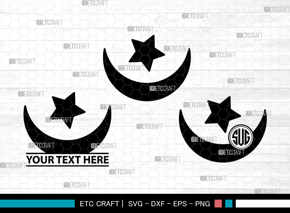 Moon Icons Monogram, Moon Svg, Half Moon Svg, Moons, Aesthetic Moon ...