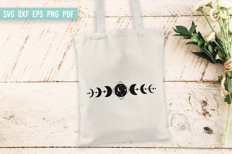 Moon phases bundle SVG | Boho SVG | Magic Celestial Clipart - So Fontsy