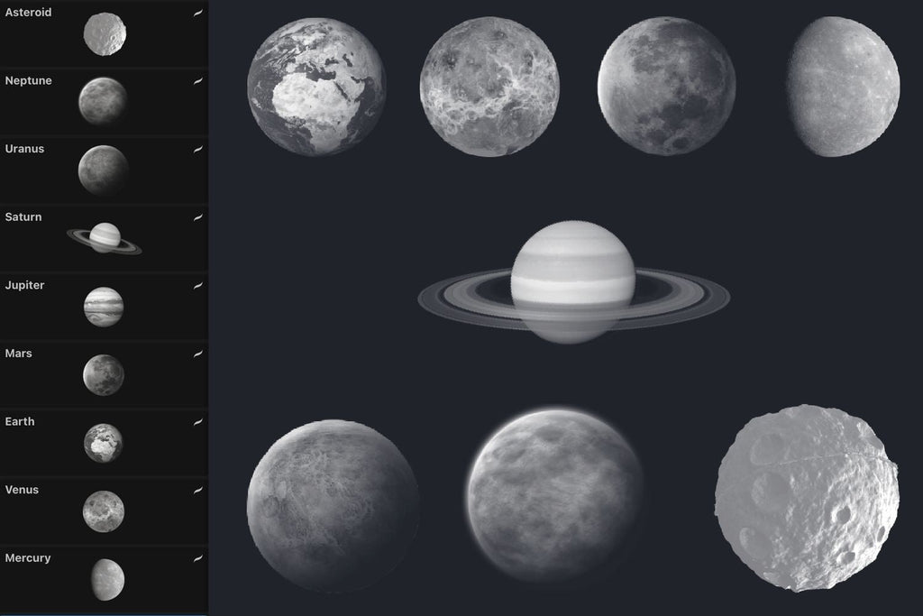 Moon Planets Procreate Brushes - So Fontsy