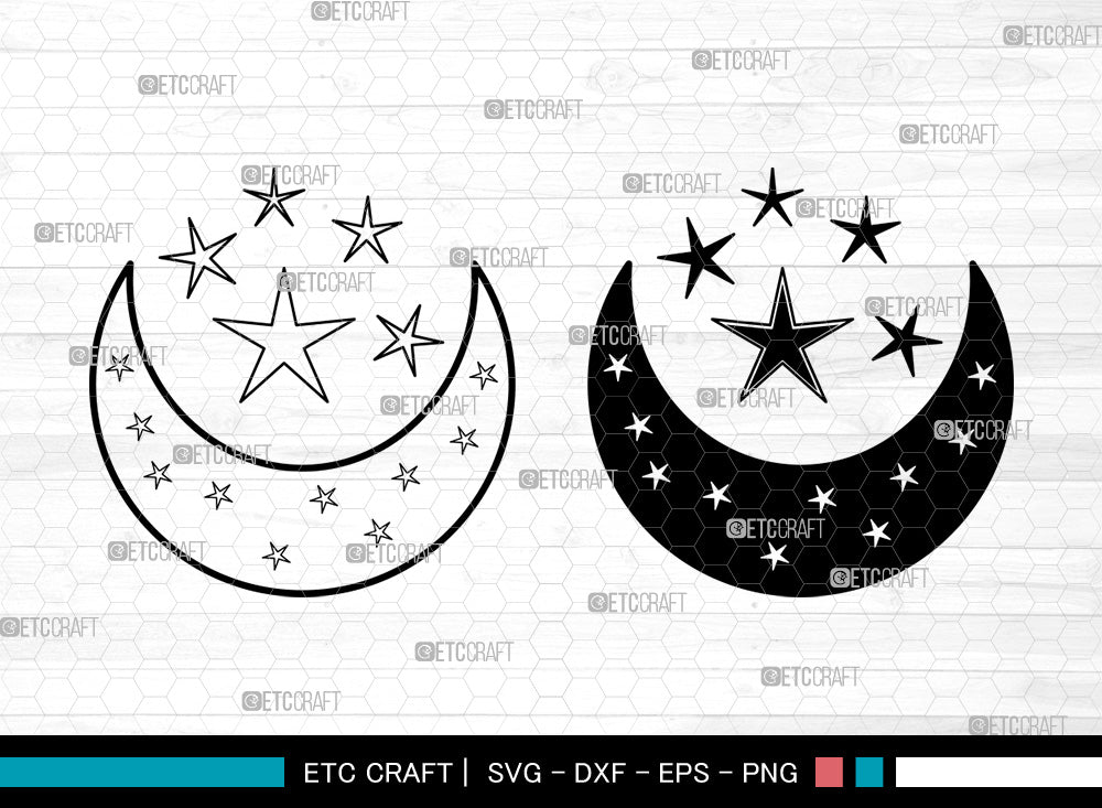 Moon SVG, Crescent Moon Svg, Half Moon Svg, Star Moon Svg, Moon Svg ...