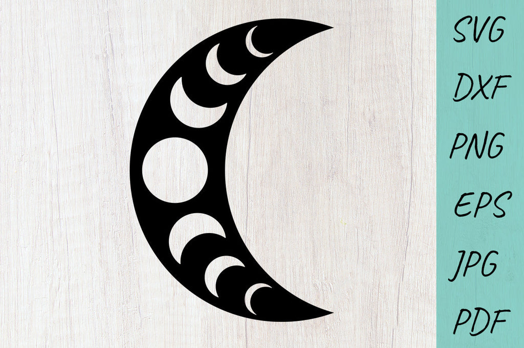 Moon SVG, Moon Phases SVG, Boho moon, Moon, Mystical SVG - So Fontsy