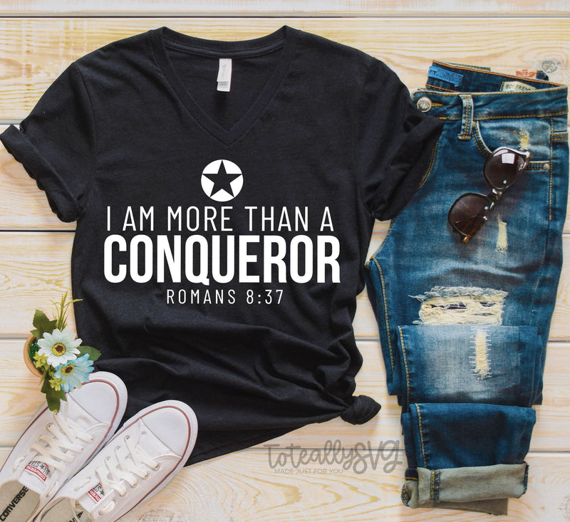 More Than a Conqueror SVG | Scripture SVG | PNG | DXF - So Fontsy