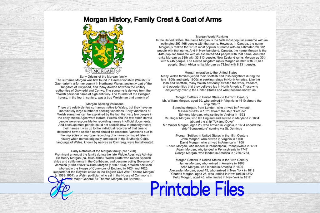 Morgan History, Family Crest & Coat of Arms - So Fontsy