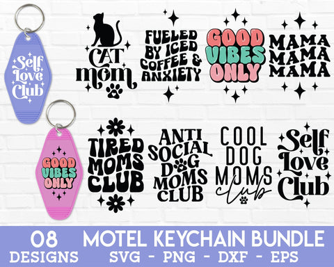 Motel Keychain SVG Bundle - Keychain SVG, Funny Motel Keychain SVG, Vintage Keychain SVG, Retro ...