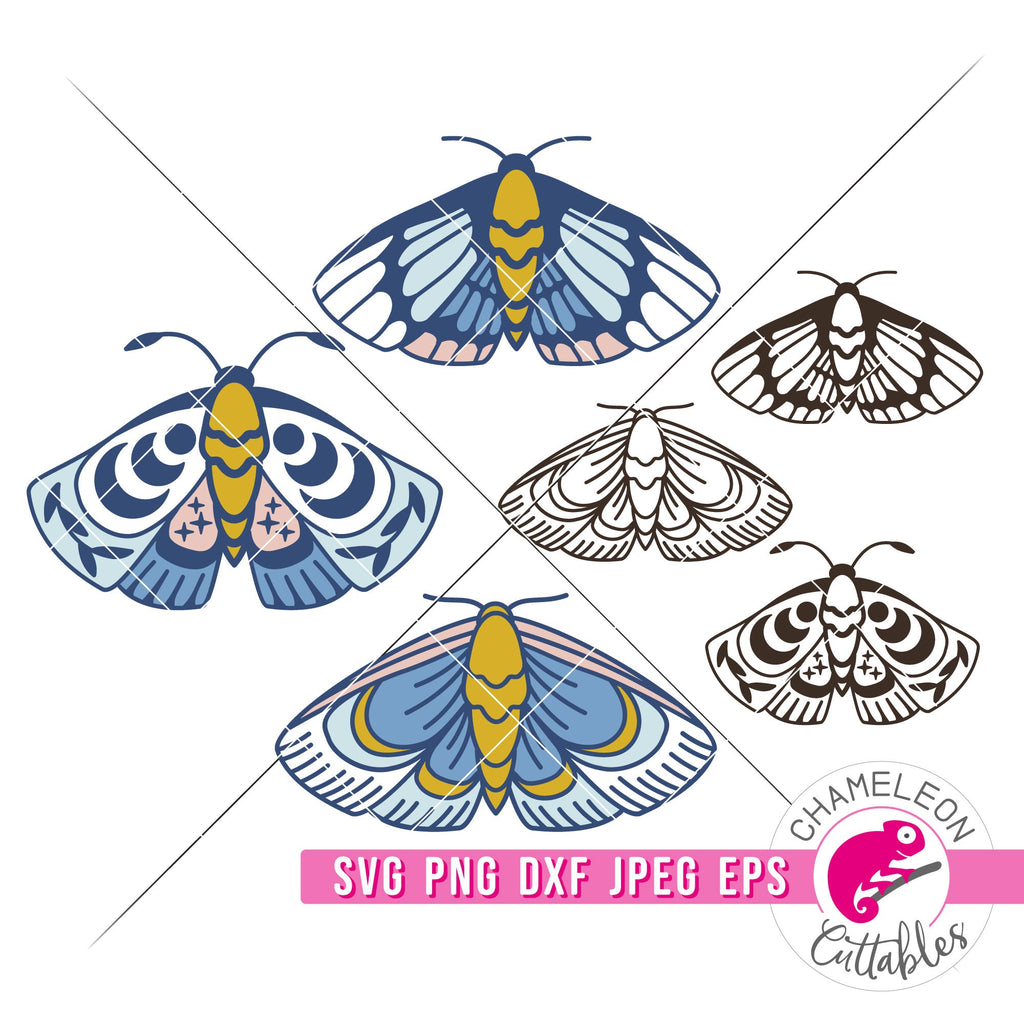 Moth Bundle svg png dxf eps jpeg - So Fontsy
