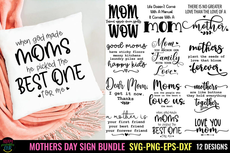 Mother's Day Sign SVG Bundle I Mom Sign SVG Bundle - So Fontsy