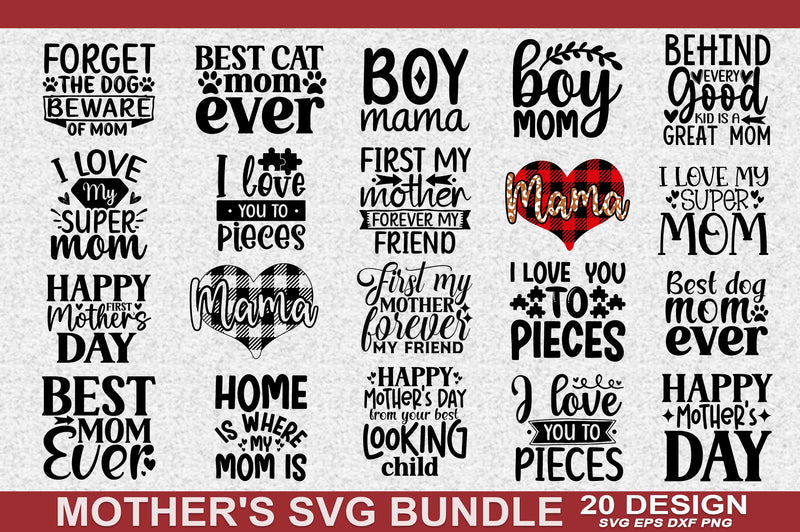 Mother's day SVG Bundle Cut File - So Fontsy