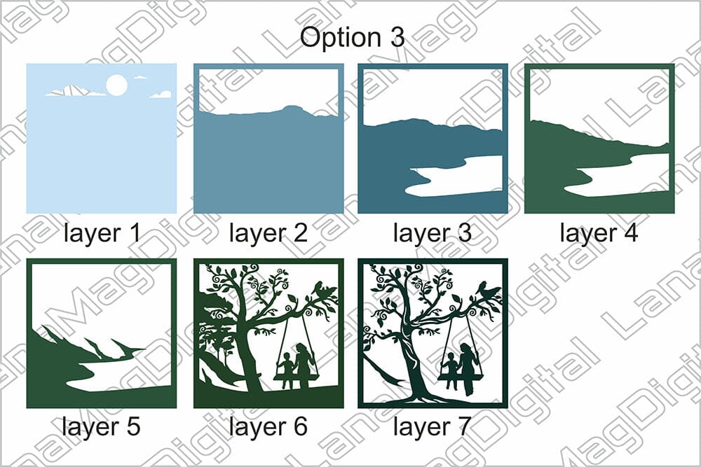 Mothers day svg, Layered tree swing svg, Mom with children - So Fontsy
