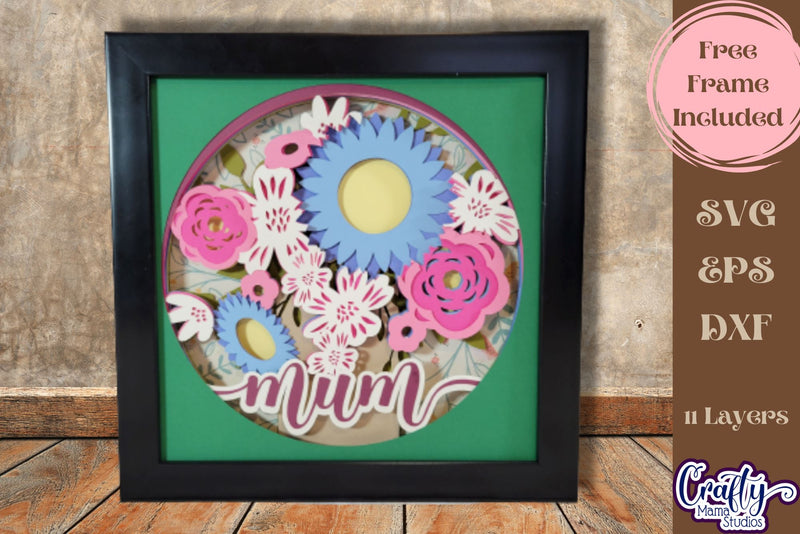 Mother's Day Svg Shadow Box, 3D Layered Mom Flowers SVG, Mum - So Fontsy