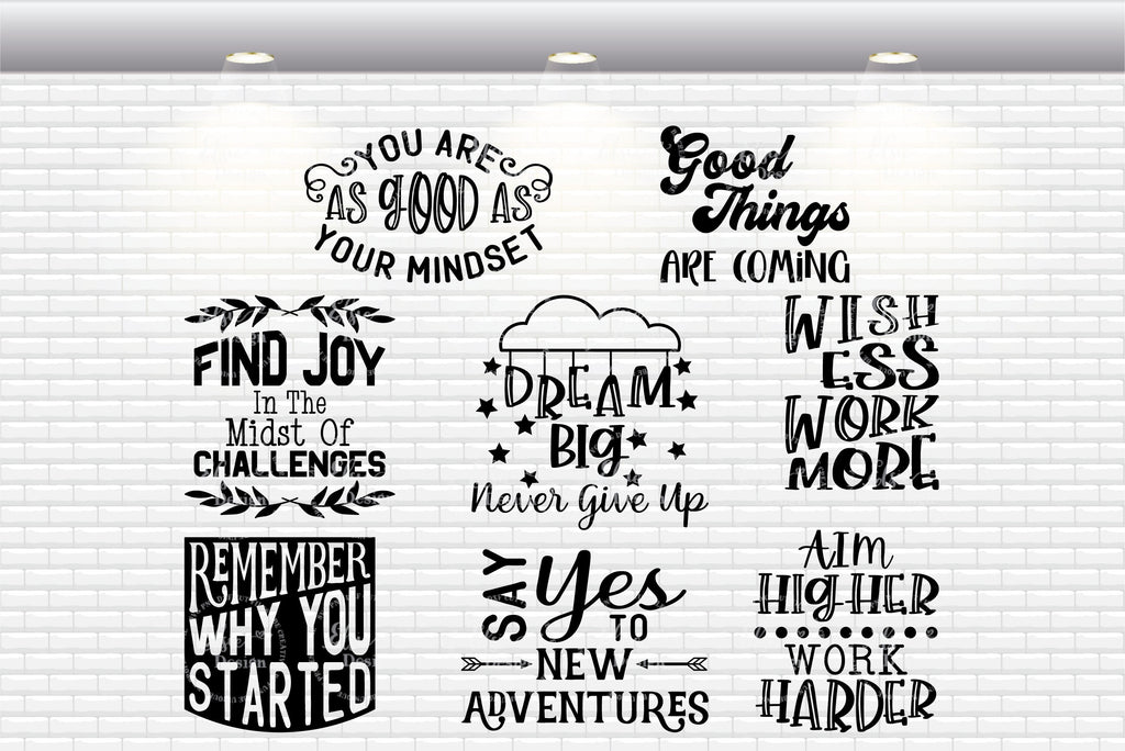 Motivational Bundle - SVG, PNG, DXF, EPS - So Fontsy