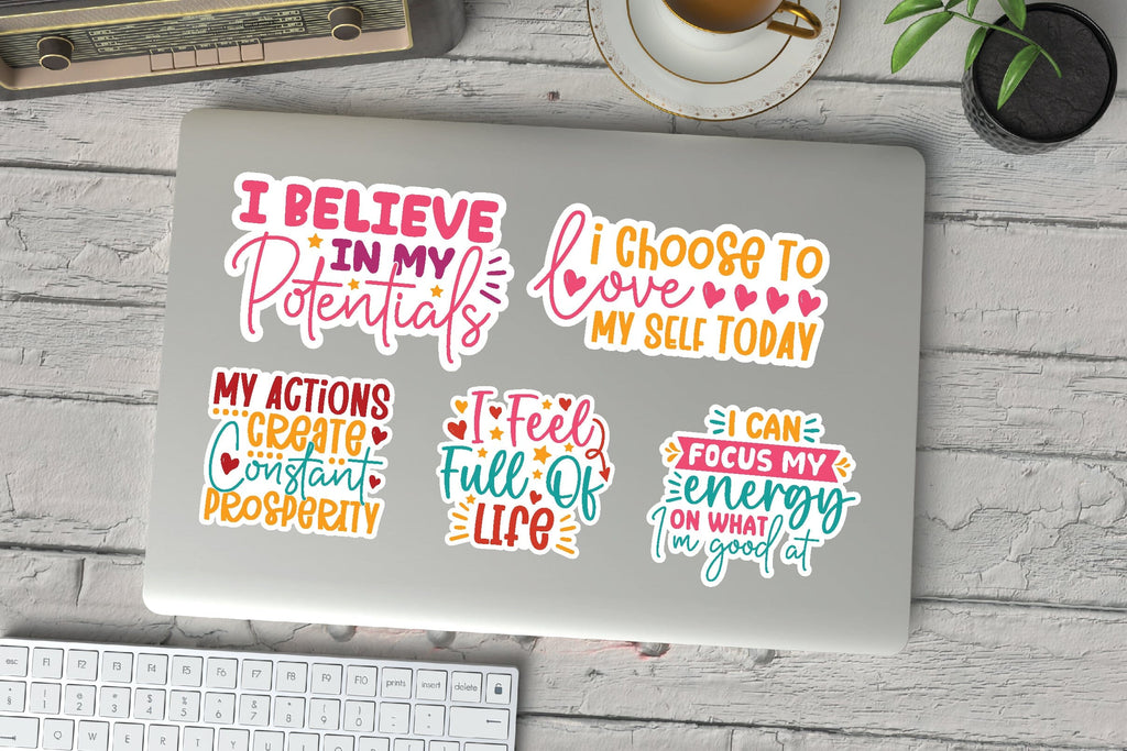 Motivational Printable Stickers Bundle - So Fontsy