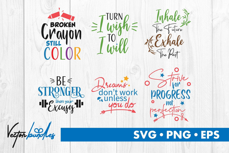 Motivational quote bundle svg - So Fontsy