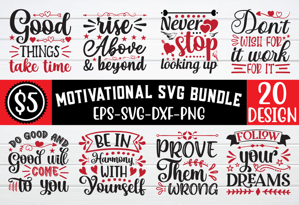 Motivational Quotes SVG Bundle Sofontsy - So Fontsy
