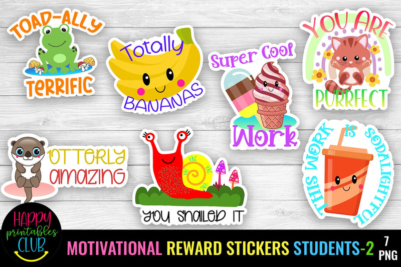 Motivational Reward Stickers for Students 2- Digital Sticker - So Fontsy