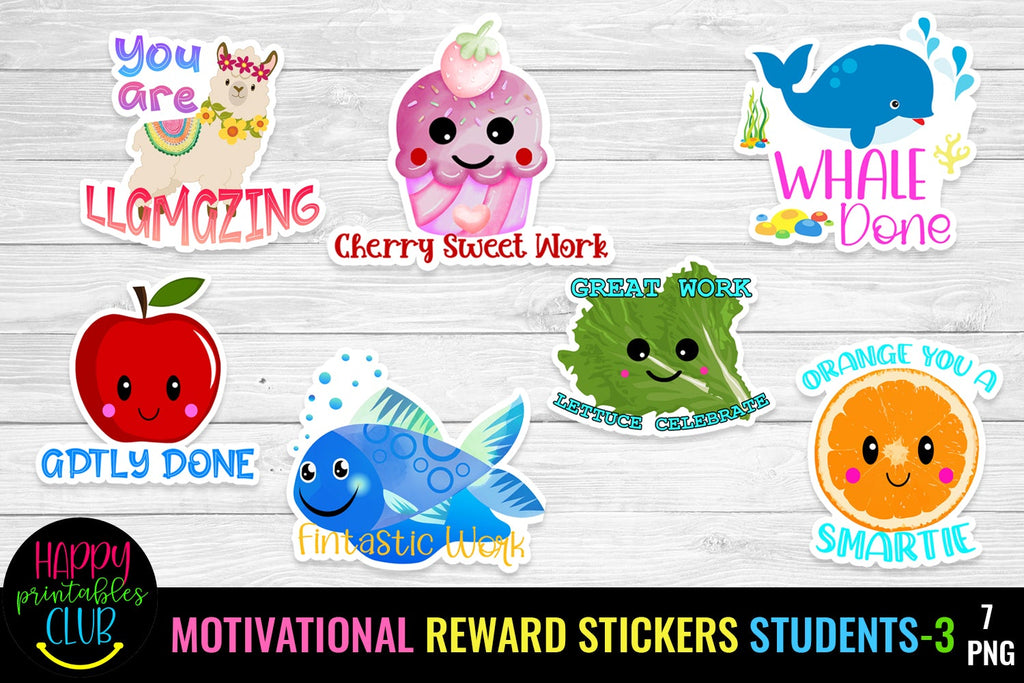 Motivational Reward Stickers for Students 3- Digital Reward Stickers ...