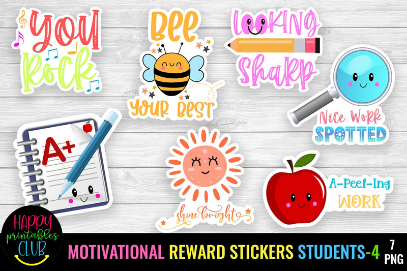Motivational Reward Stickers for Students 4- Digital Reward Stickers ...