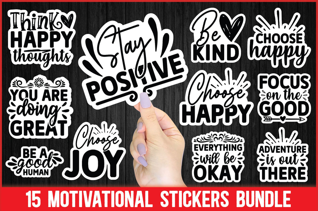 Motivational Stickers Bundle - So Fontsy