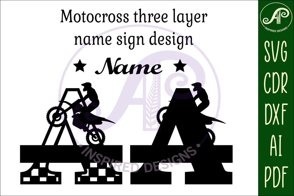 Motocross Capital Monogram Letter A SVG - So Fontsy