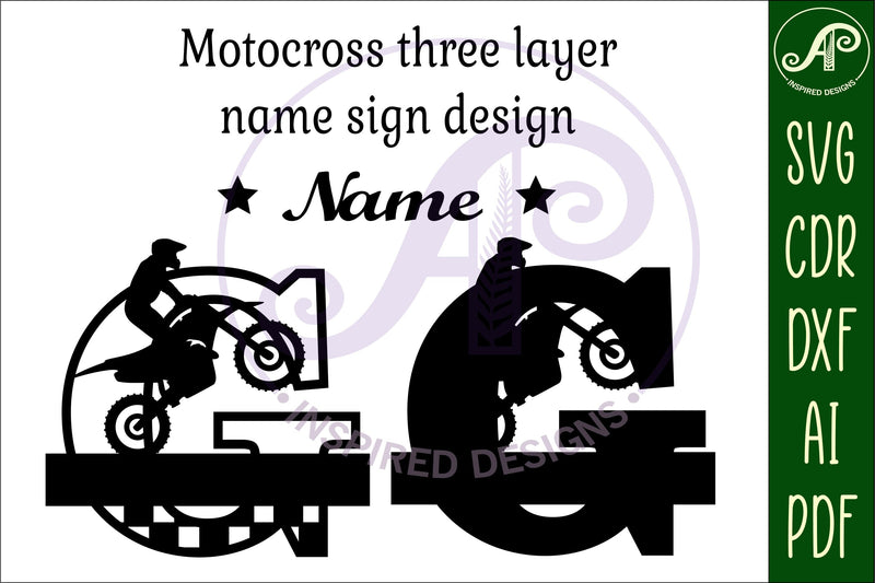 Motocross Capital Monogram Letter G SVG - So Fontsy
