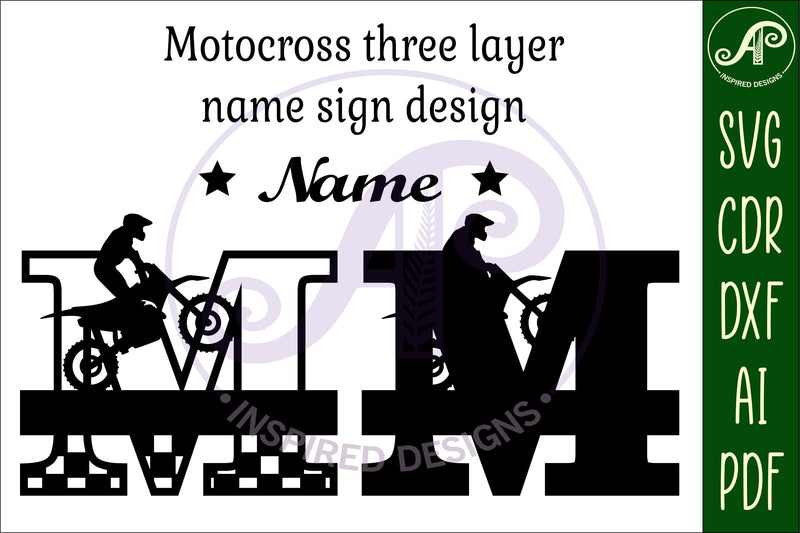 Motocross Capital Monogram Letter M SVG - So Fontsy