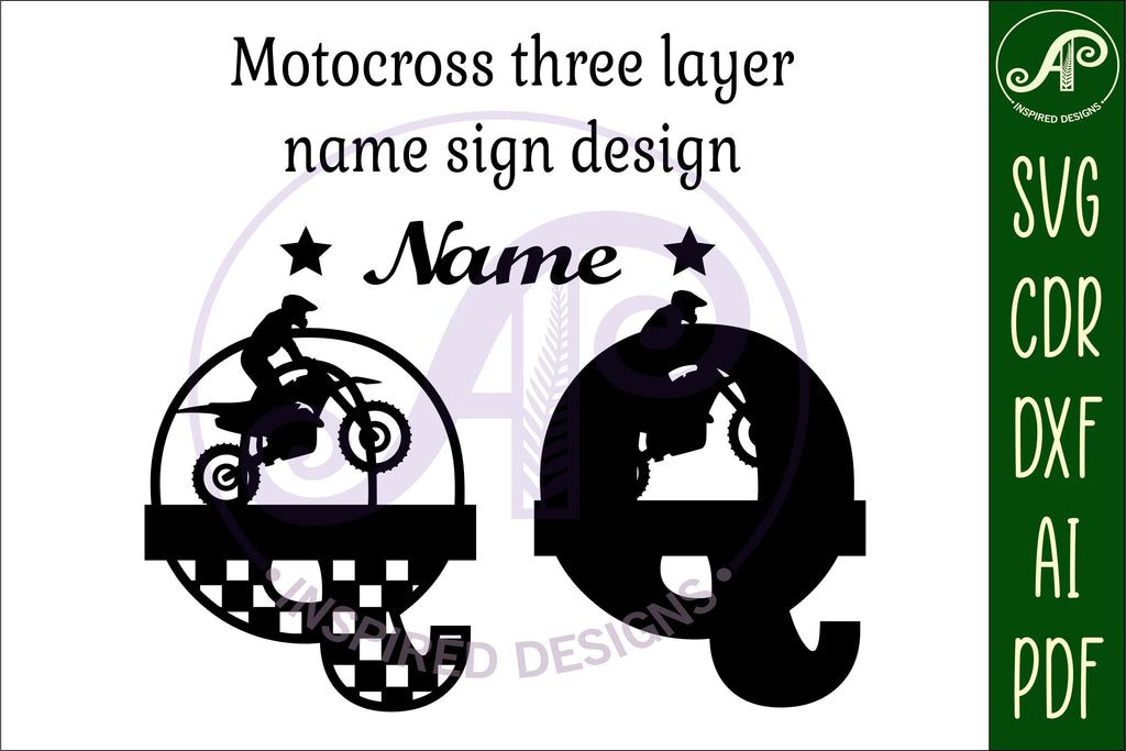 Motocross Capital Monogram Letter Q SVG - So Fontsy