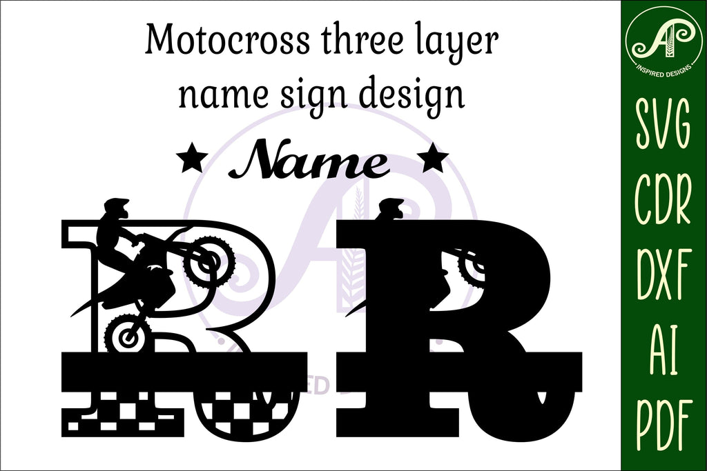 Motocross Capital Monogram Letter R SVG - So Fontsy