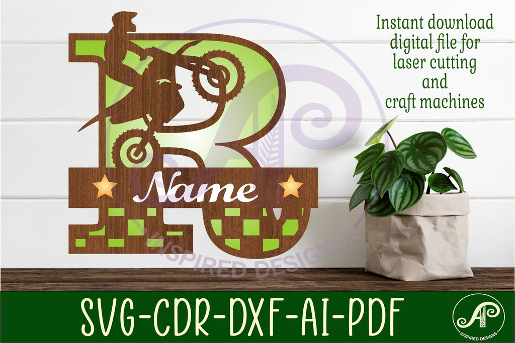 Motocross Capital Monogram Letter R SVG - So Fontsy