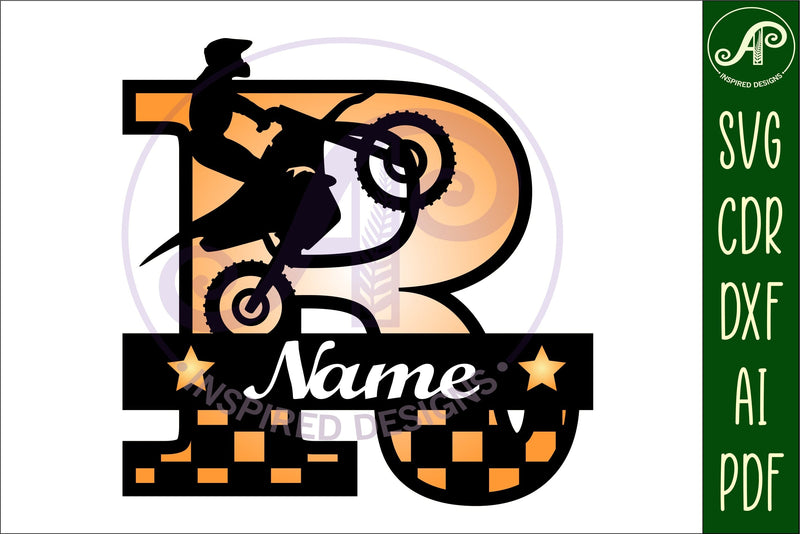 Motocross Capital Monogram Letter R SVG - So Fontsy