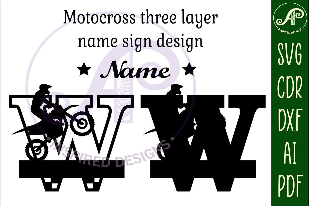 Motocross Capital Monogram Letter W SVG - So Fontsy