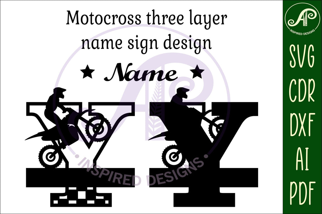 Motocross Capital Monogram Letter Y SVG - So Fontsy
