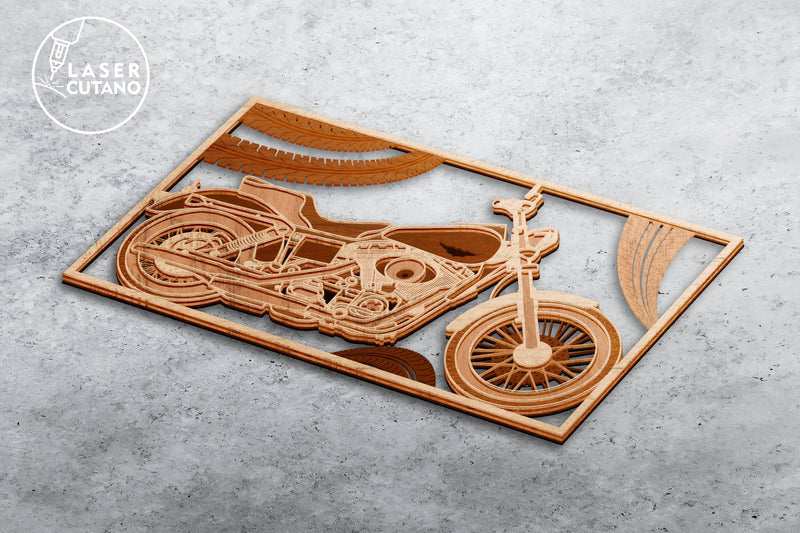 Motorcycle Harley Davidson Multilayer Laser Cut File - So Fontsy