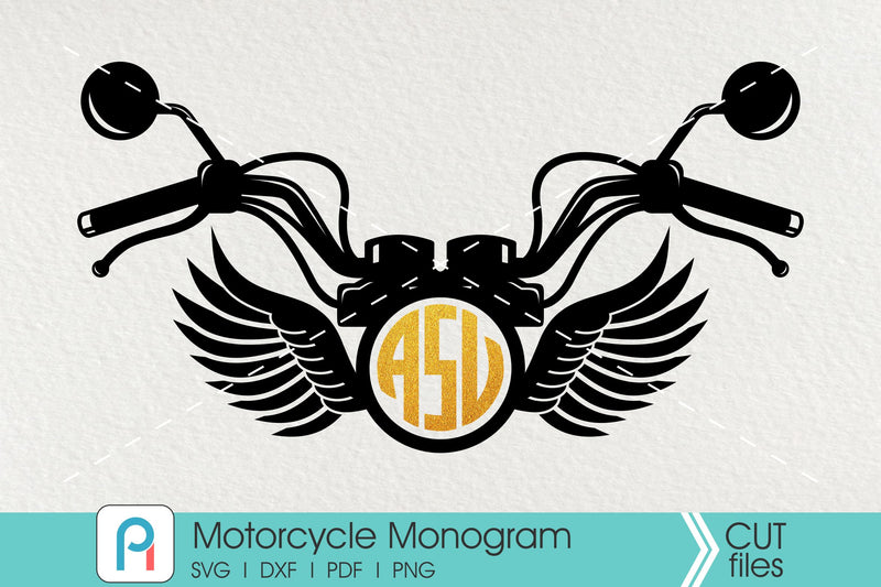 Motorcycle Monogram Svg - So Fontsy