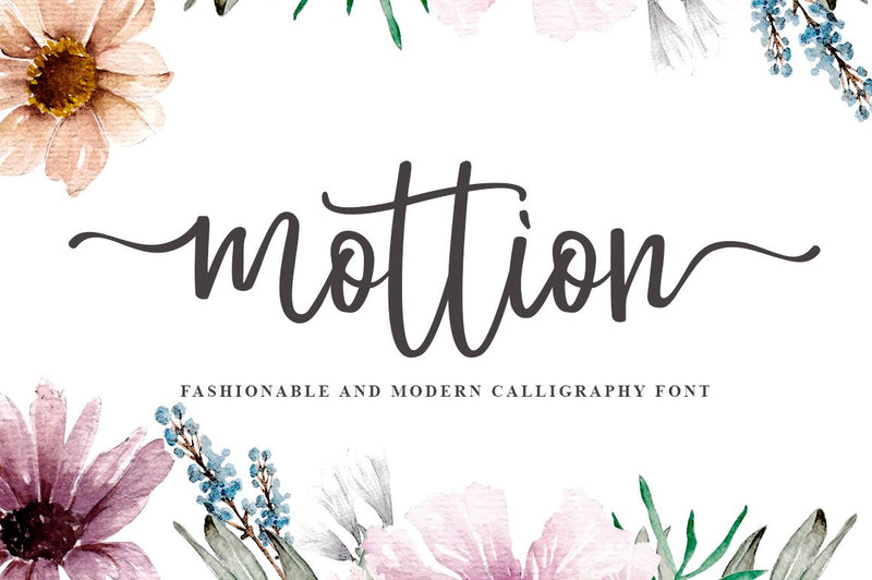 Mottion // Fashionable and Modern Calligraphy - So Fontsy