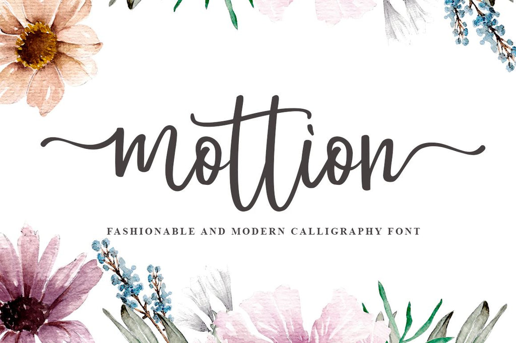 Mottion // Fashionable and Modern Calligraphy - So Fontsy