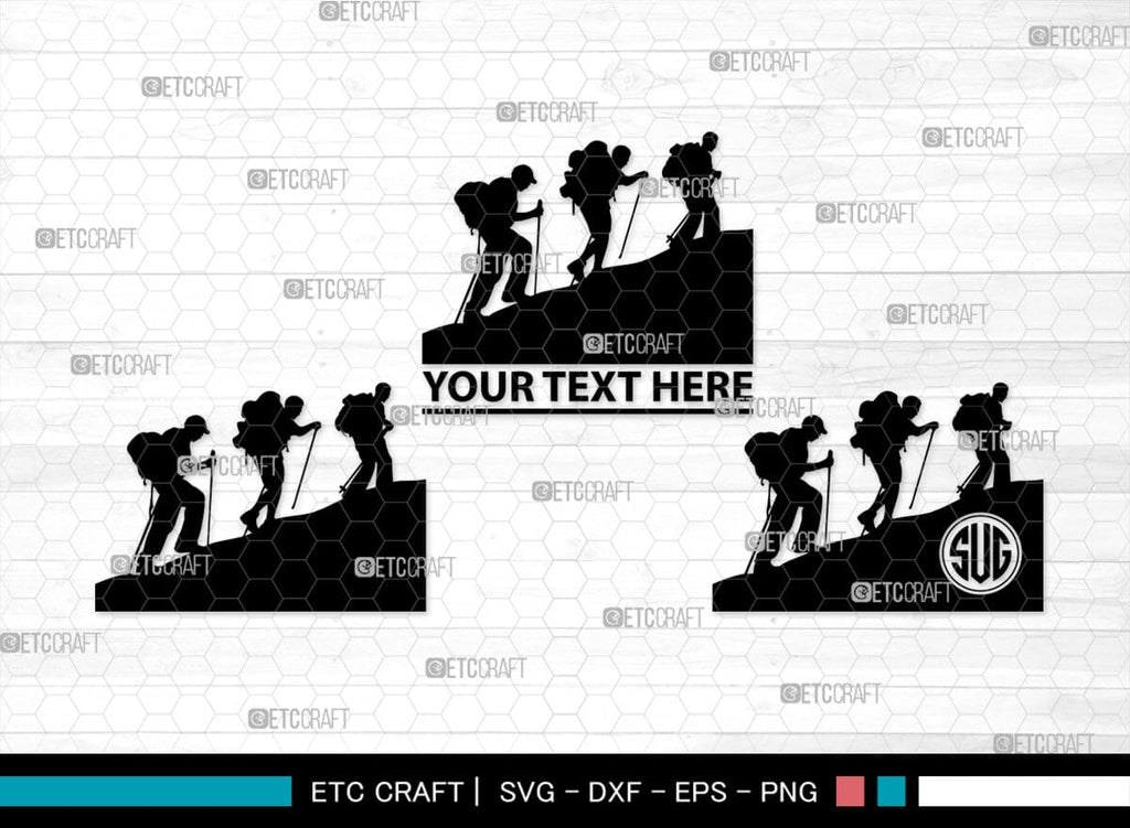 Mountain Climbing Monogram, Mountain Climbing Silhouette, Mountain Cli ...