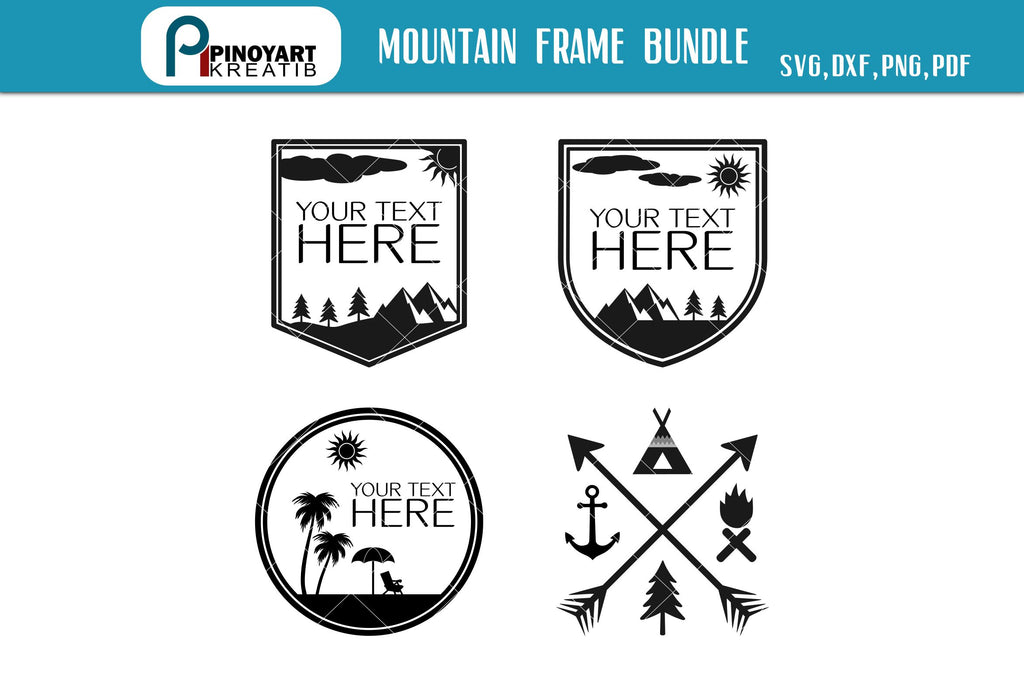 Mountain Frame Svg Bundle - So Fontsy
