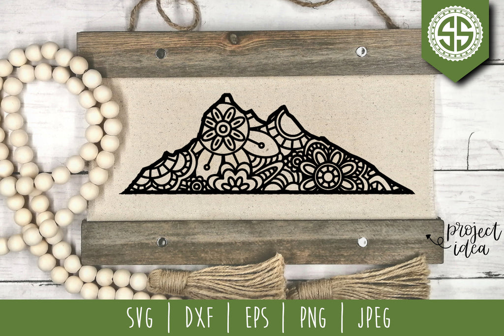 Mountain Mandala Zentangle - So Fontsy