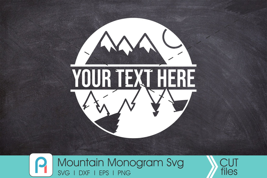 Mountain Monogram Svg, Mountain Svg, Mountain Clipart - So Fontsy