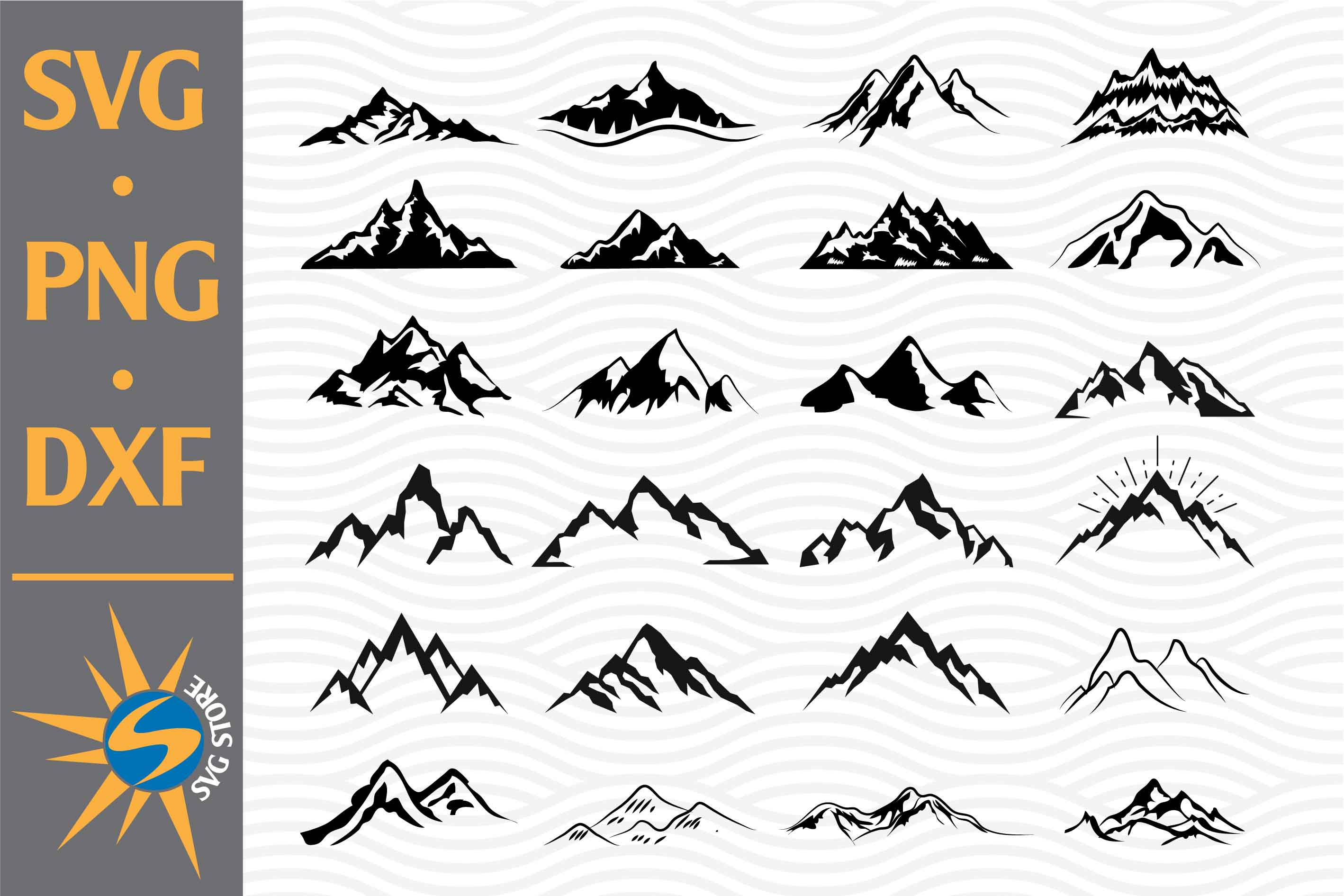 Mountain SVG, PNG, DXF Digital Files Include - So Fontsy