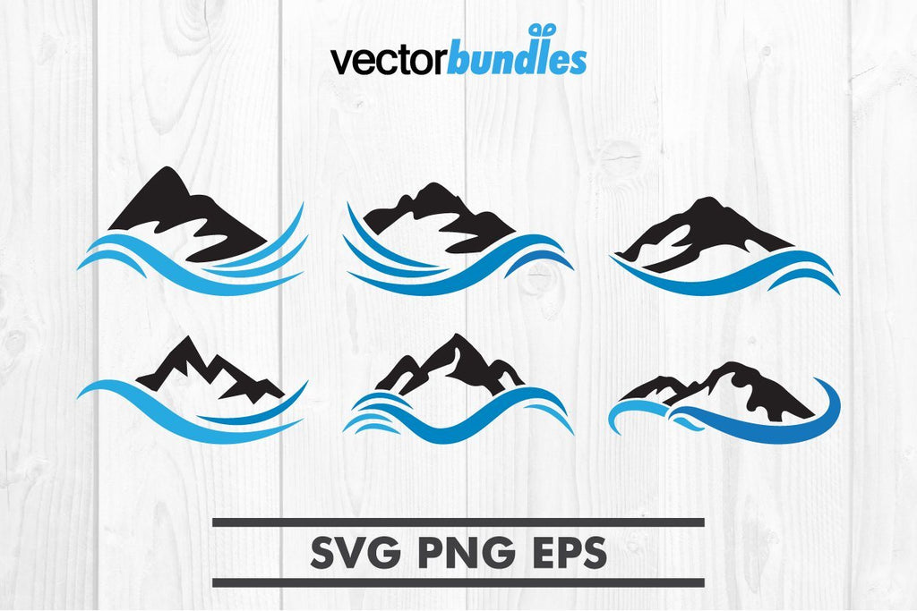 Mountain wave clip art svg - So Fontsy