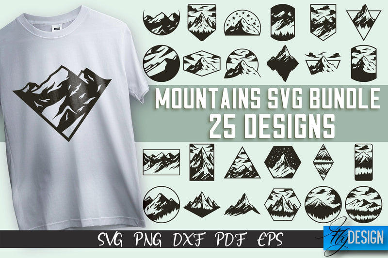 Mountains SVG Design | Mountain SVG | Camping SVG Design - So Fontsy