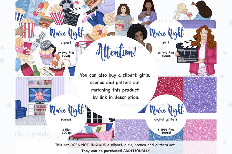 Movie Night Digital Paper | Stars Seamless Pattern - So Fontsy