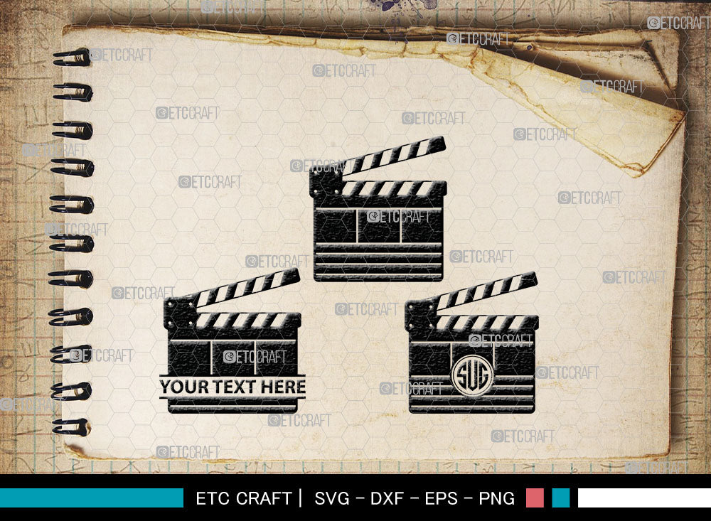 Movie Theme Monogram, Movie Theme Silhouette, Movie Theme SVG, Popcorn ...