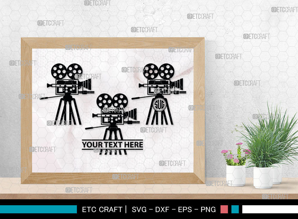 Movie Theme Monogram, Movie Theme Silhouette, Movie Theme SVG, Popcorn ...